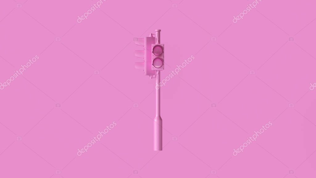 Rosa Semáforo Señales 3d ilustración 2024