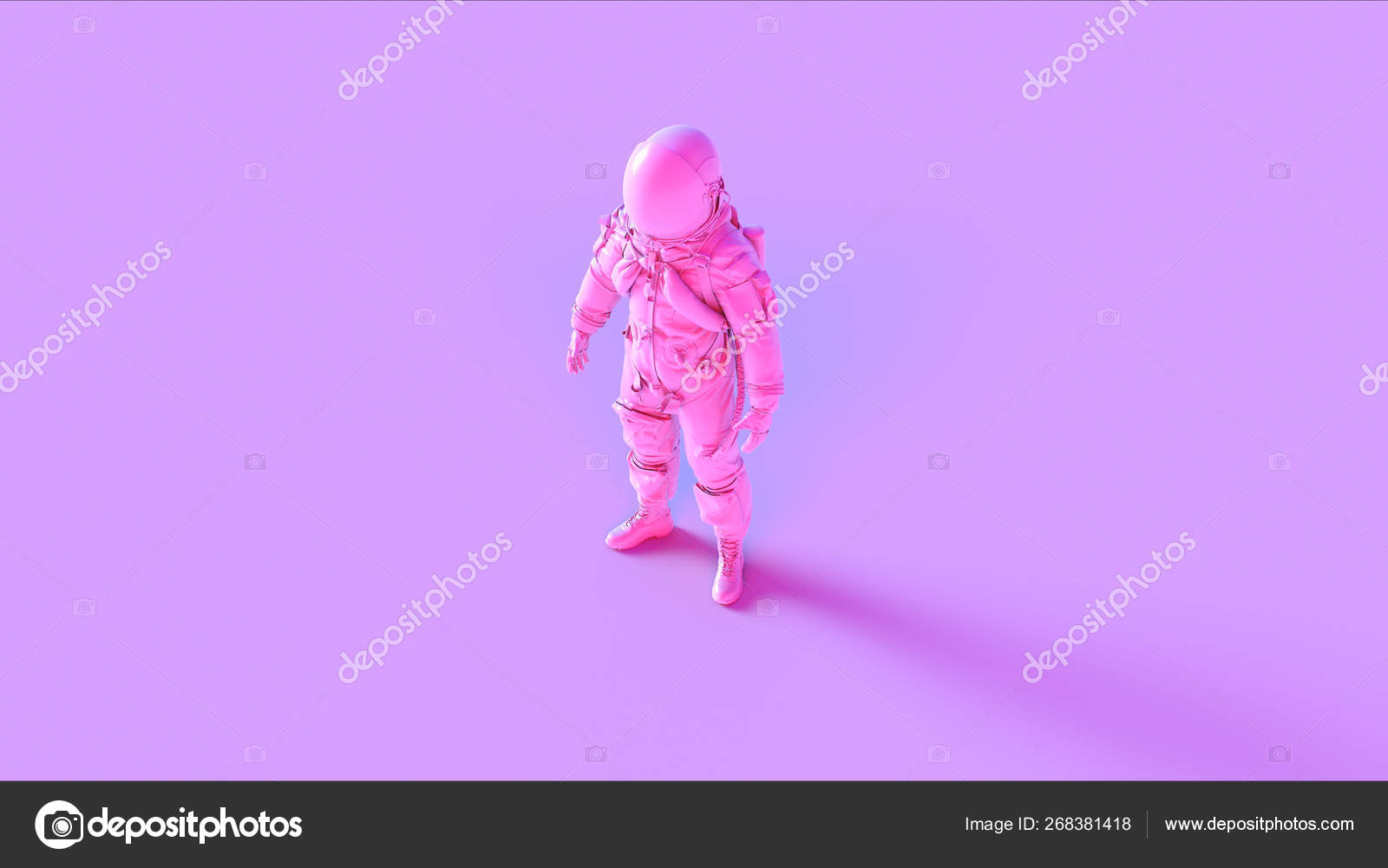 Pink Spaceman Astronaut Cosmonaut Illustration Render Stock Photo by ...
