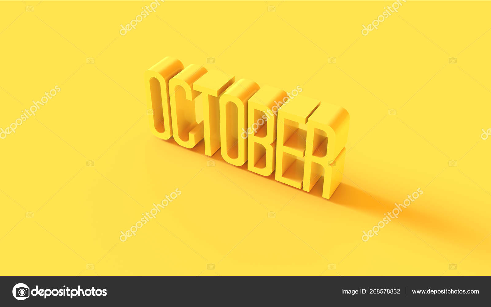 Bright Yellow October Sign Illustration Render Stock Photo by ©80sChild ...