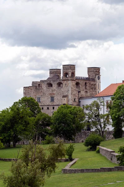 The renaissance tower of the Sarospatak Castle in Hungary. - Stock ...