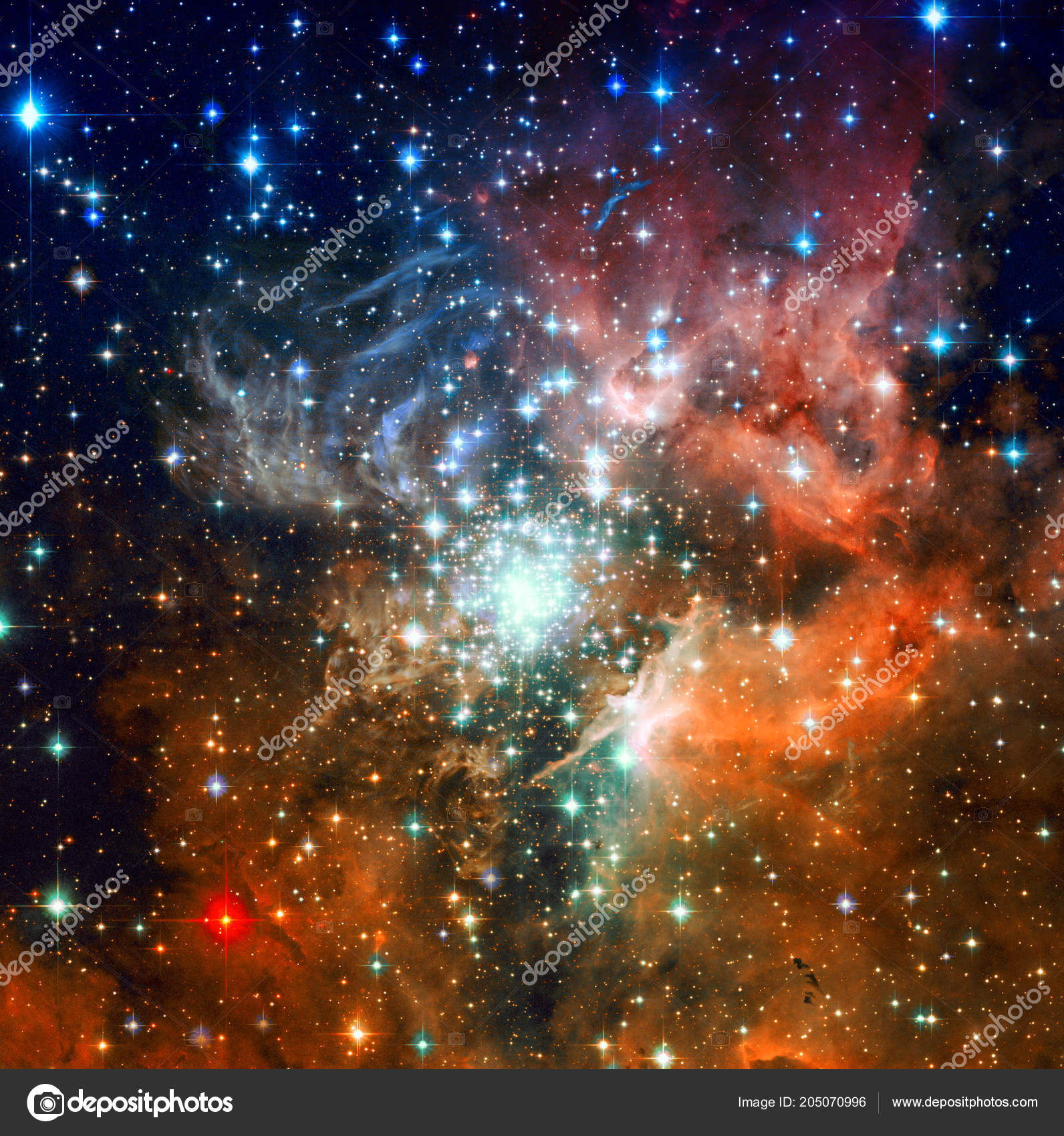 Amazing Nebula Deep Space Elements Image Furnished Nasa ⬇ Stock Photo ...