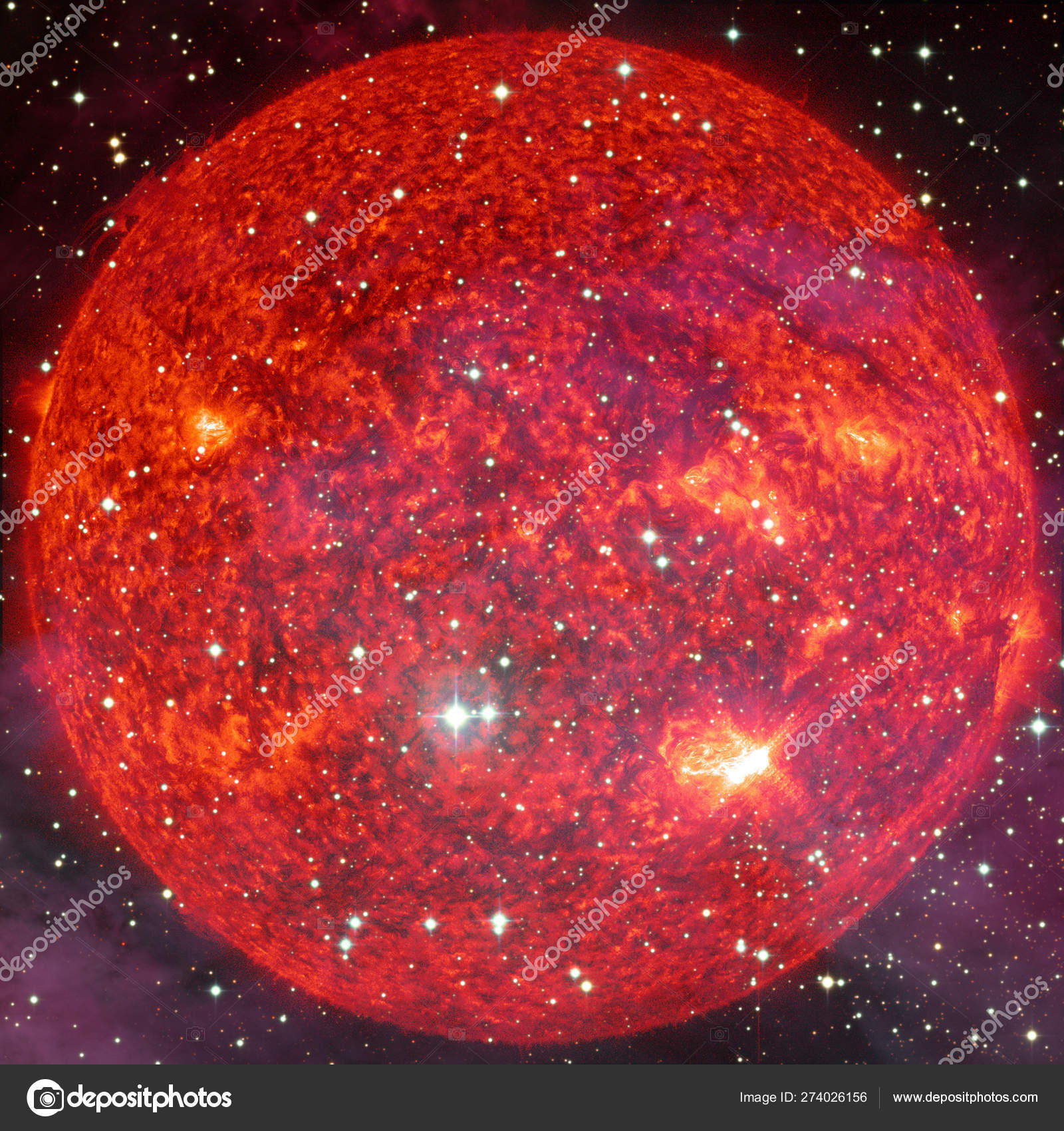 Extremely hot star. Liquid plasma. Elements of this image furnished by ...