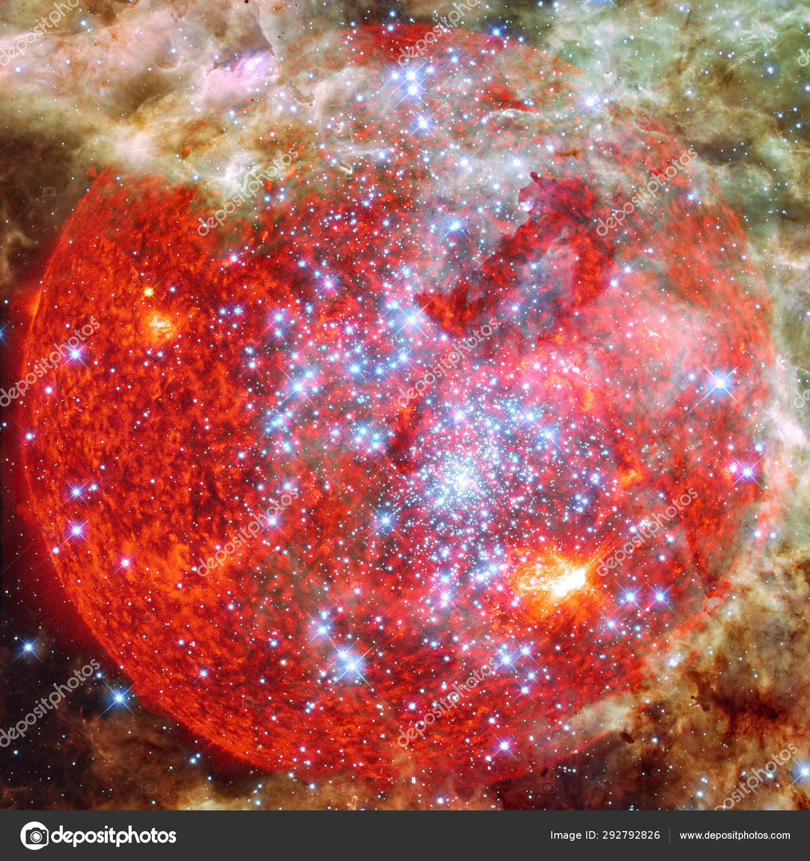 Extremely hot star. Liquid plasma. Elements of this image furnished by ...