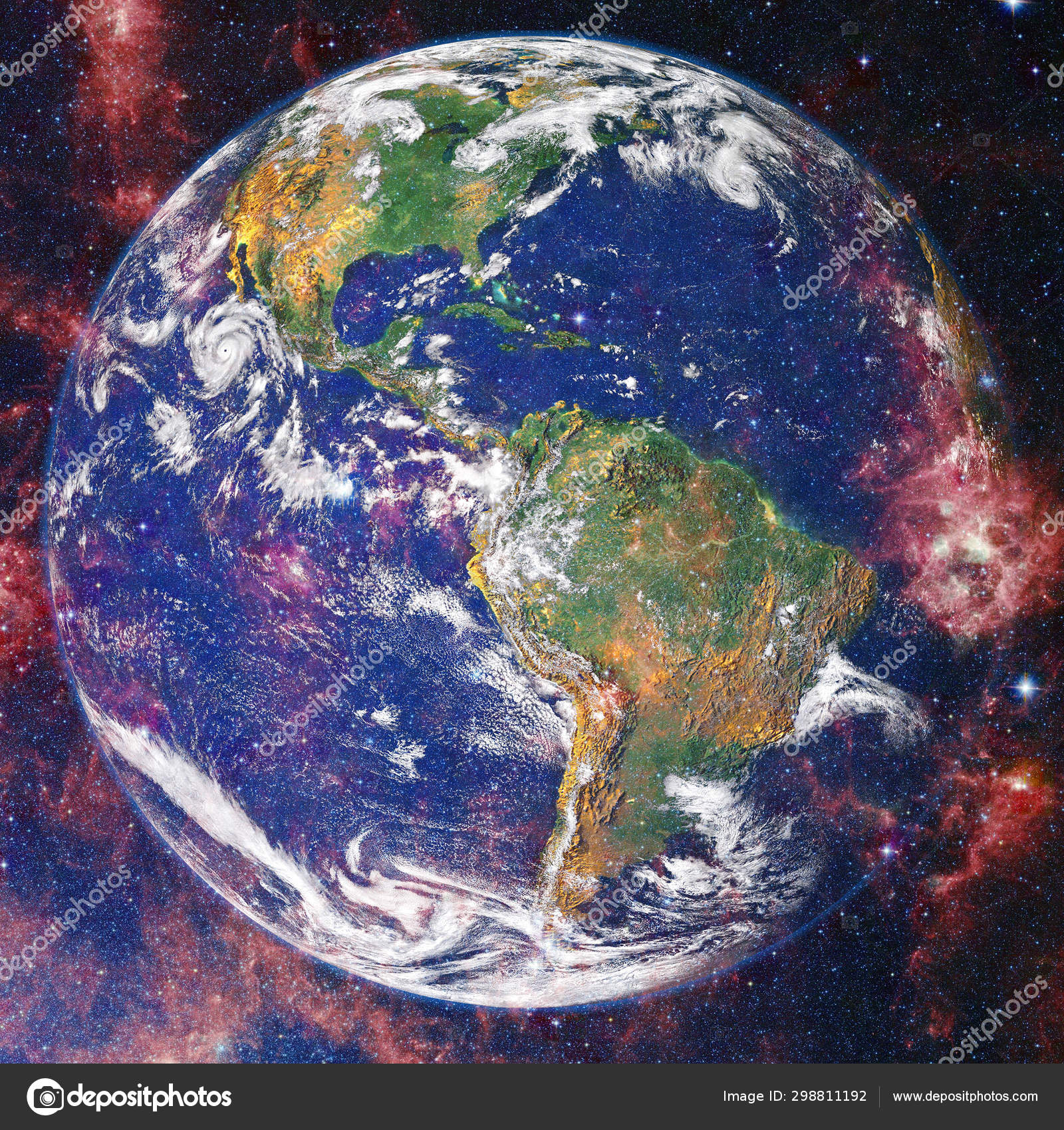 Beautiful view of earth from space. Elements of this image furnished by ...