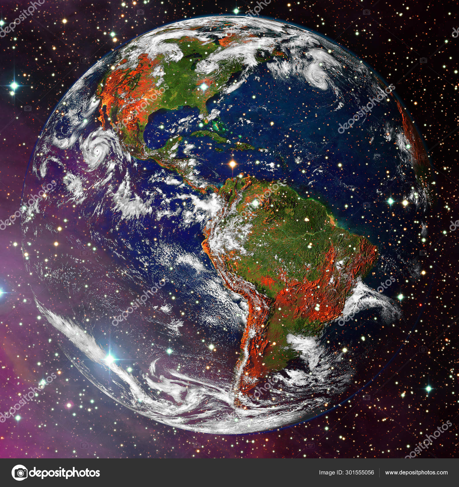 Beautiful view of earth from space. Elements of this image furnished by ...