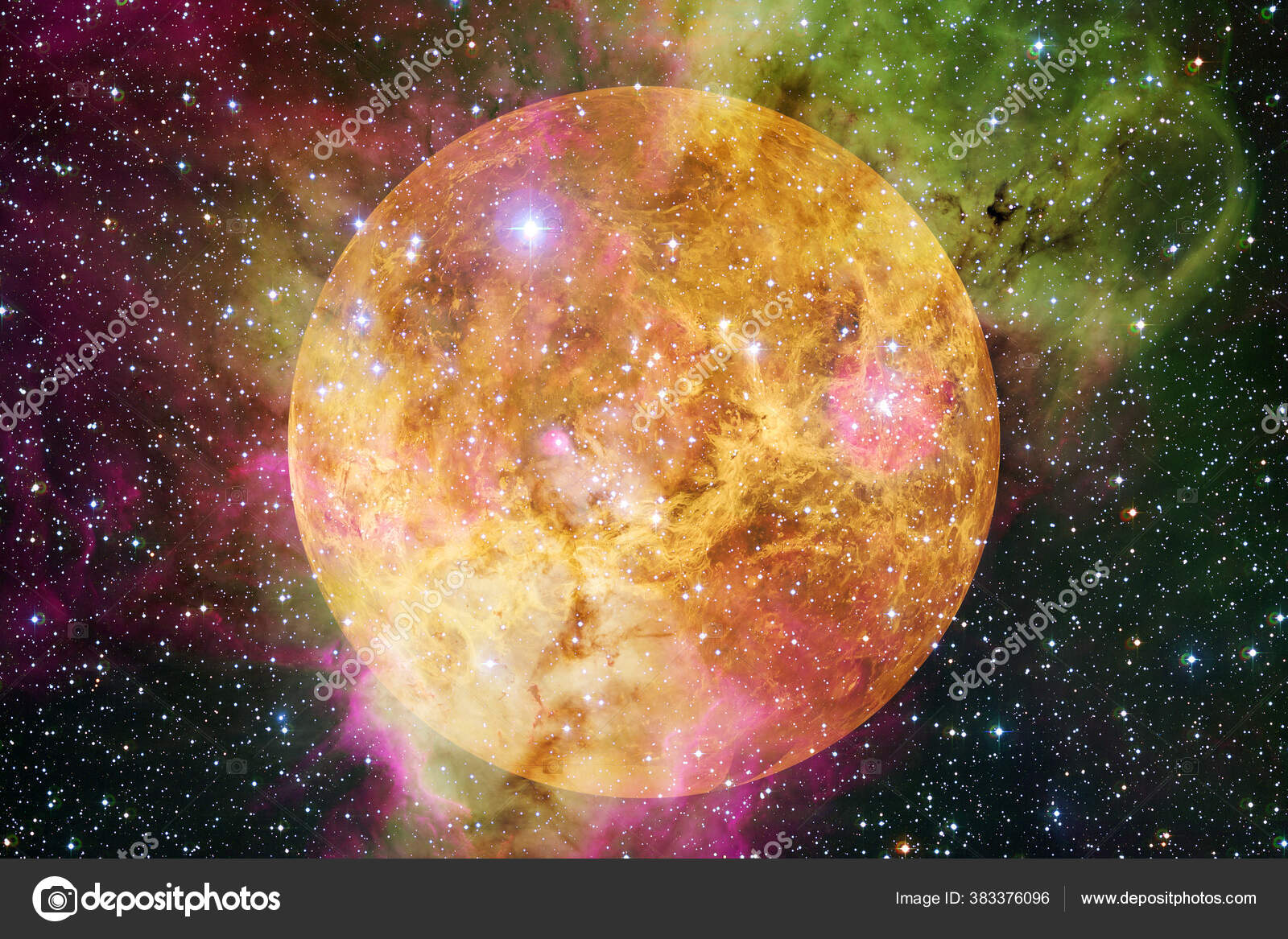 Planet Venus Solar System Cosmos Art Elements Image Furnished Nasa ...
