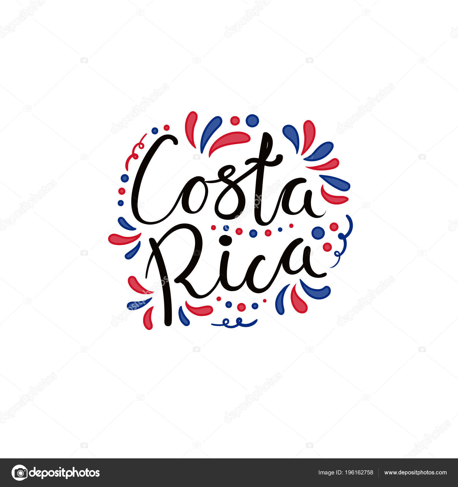 Hand Written Calligraphic Lettering Quote Costa Rica Decorative ...