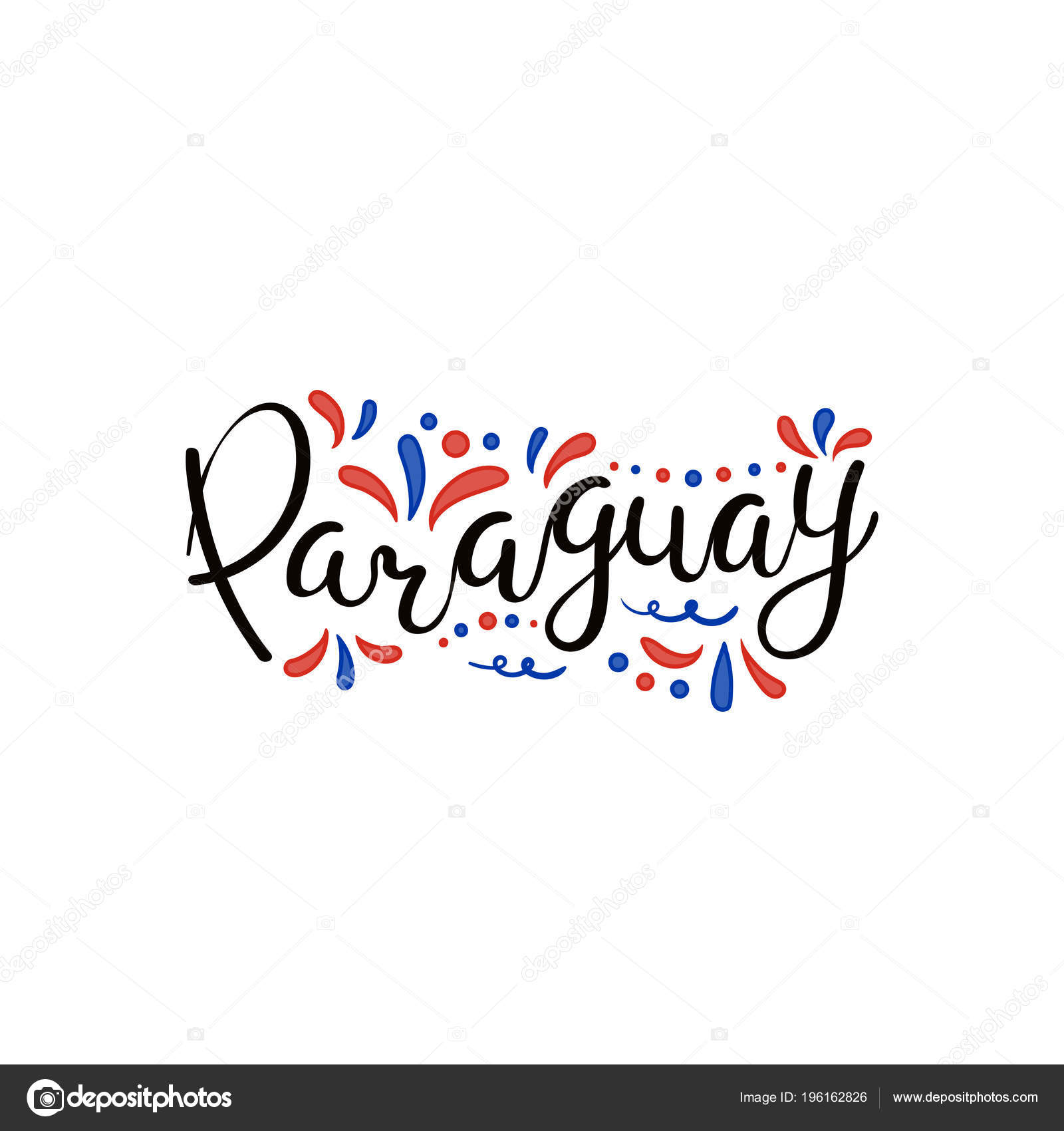 Hand Written Calligraphic Lettering Quote Paraguay Decorative Elements ...