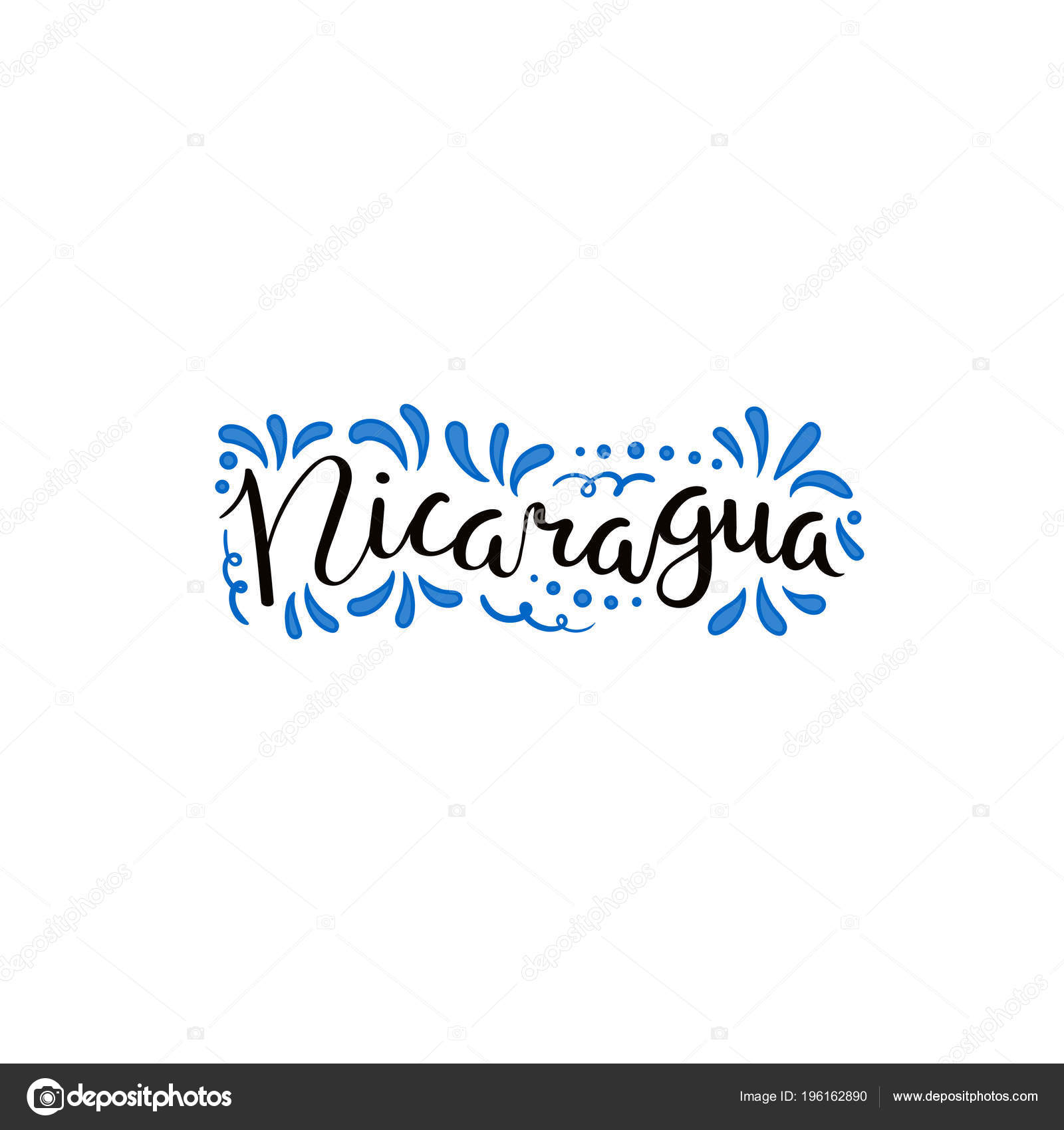 Hand Written Calligraphic Lettering Quote Nicaragua Decorative Elements ...