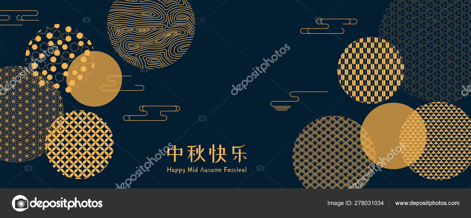 Banner Design Traditional Patterns Circles Representing Full Moon ...
