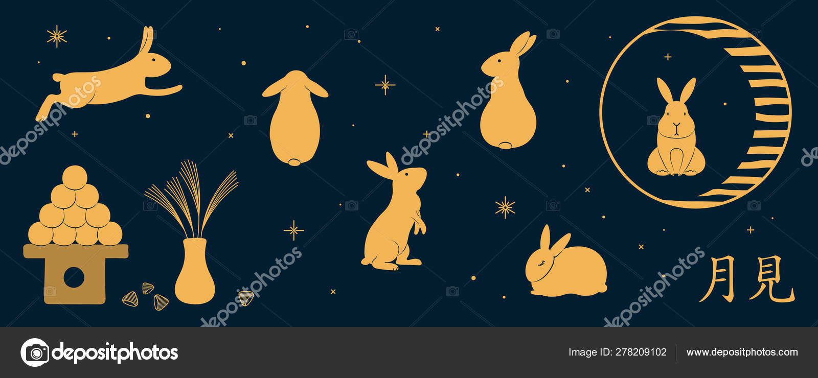 Japanese Rabbit On The Moon