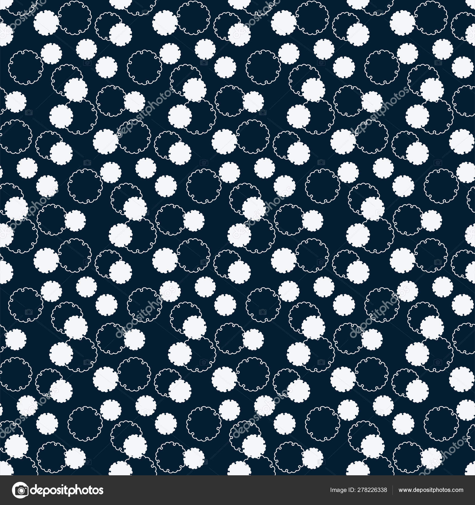 Traditional Japanese Yukiwa Seamless Pattern Stylized Winter Snowflakes ...