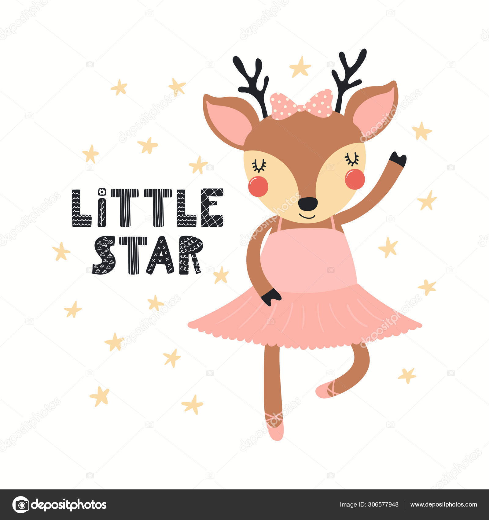 Dancing Deer Cartoon Clipart