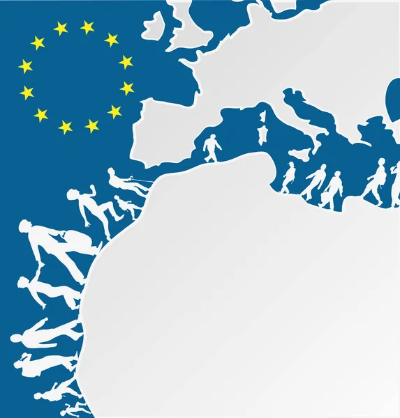 Immigration people on european symbol Stock Vector by ©Doom.ko 100540912