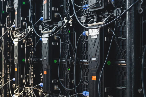 Datacenter rack rear Stock Photo by ©Milous 2392788