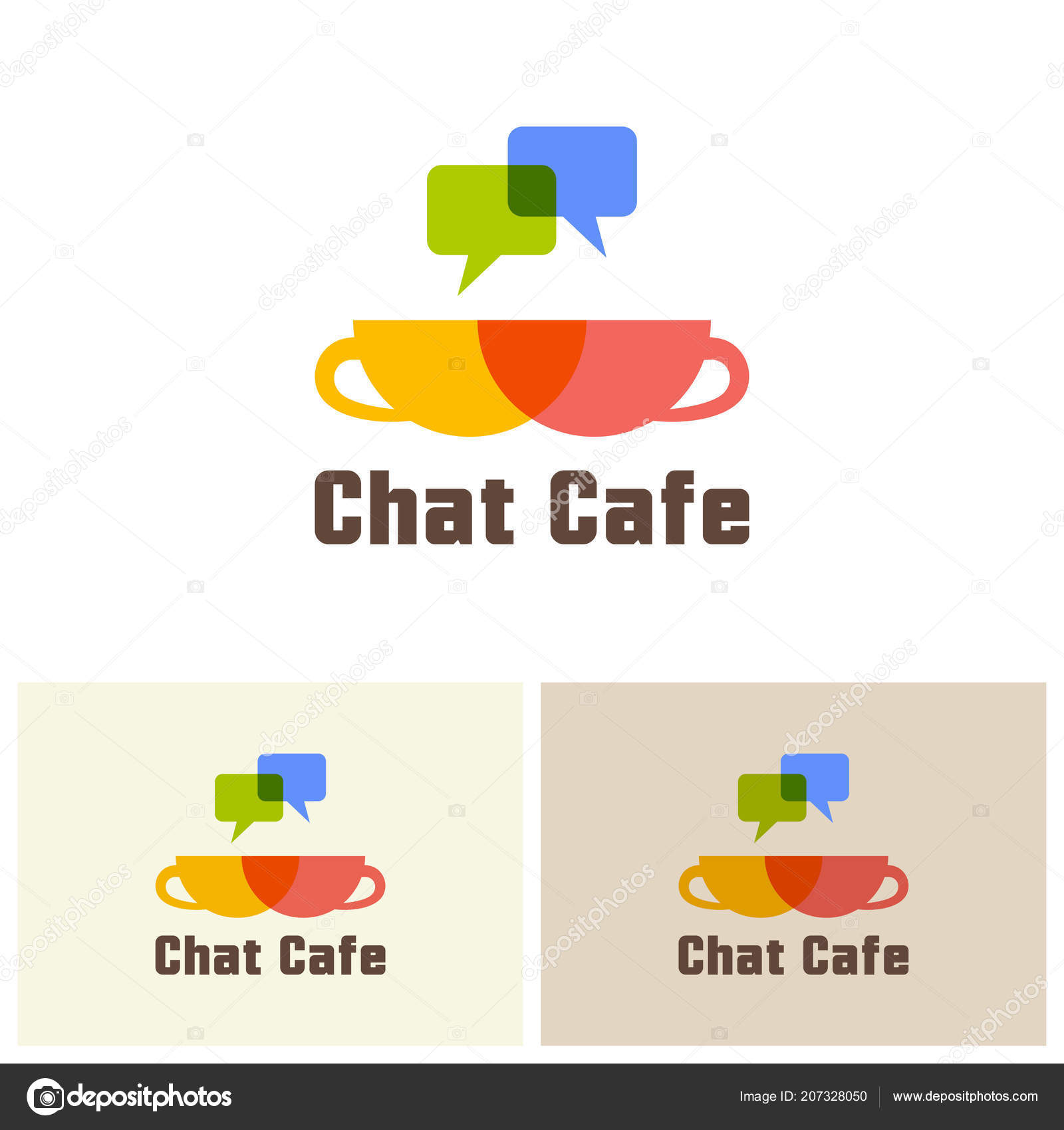Chat cafe isolated vector logo design template Stock Vector by ©Flat ...