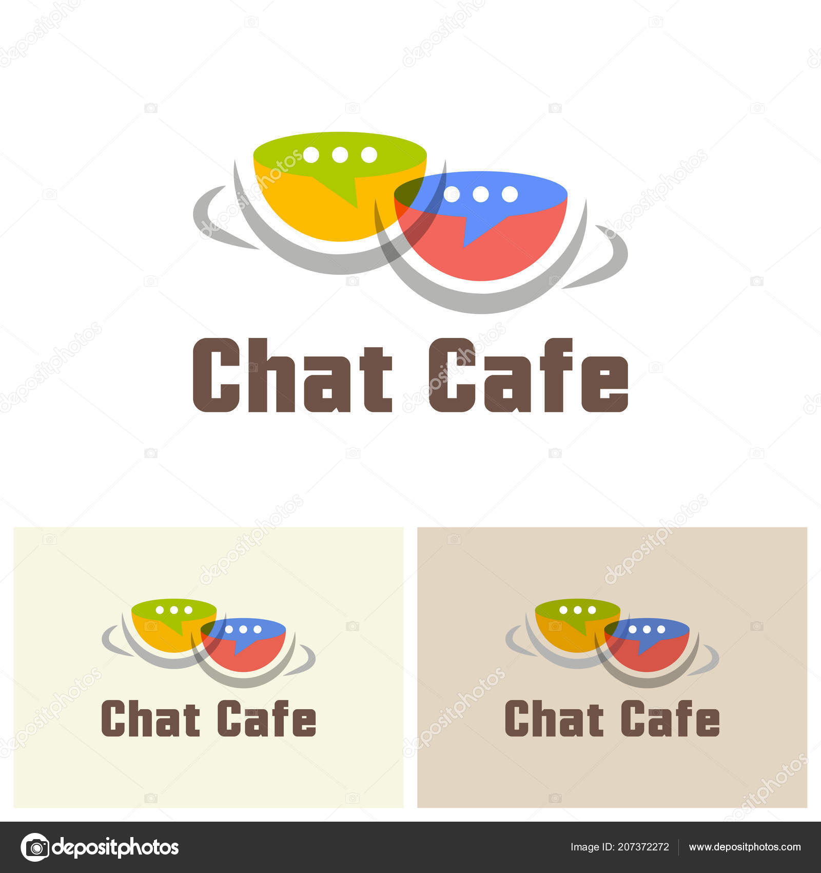 Chat cafe isolated vector colorful logo template Stock Vector by ©Flat ...