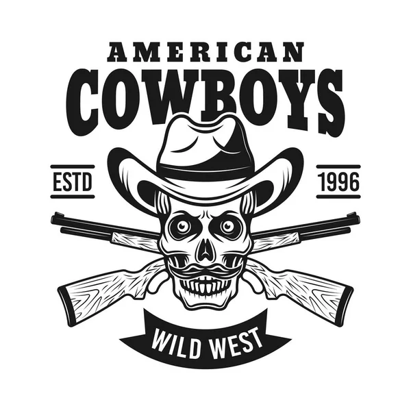 Skull of mexican bandit in sombrero vector emblem, badge, label or ...