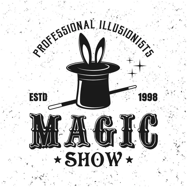 Magic Show Vector Emblem Logo Badge Label Magician Cylinder Hat Stock ...