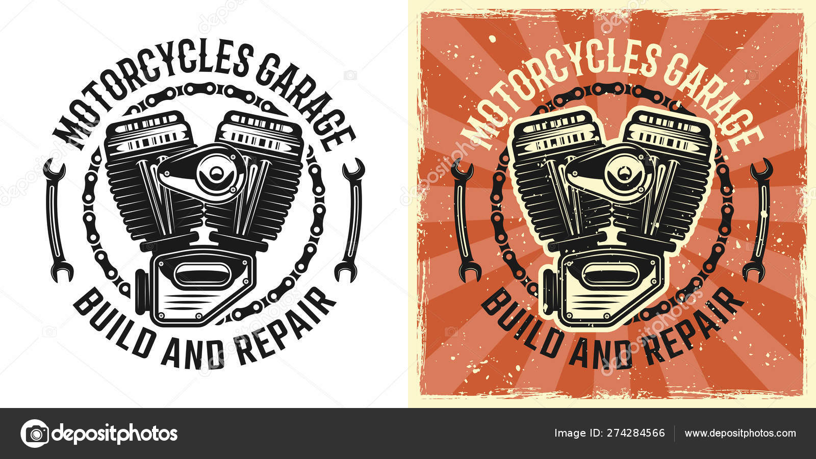 Motorcycle engine vector emblem black and vintage Stock Vector Image by ...