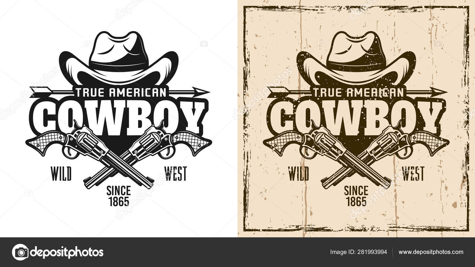 Crossed Revolvers Cowboy Hat