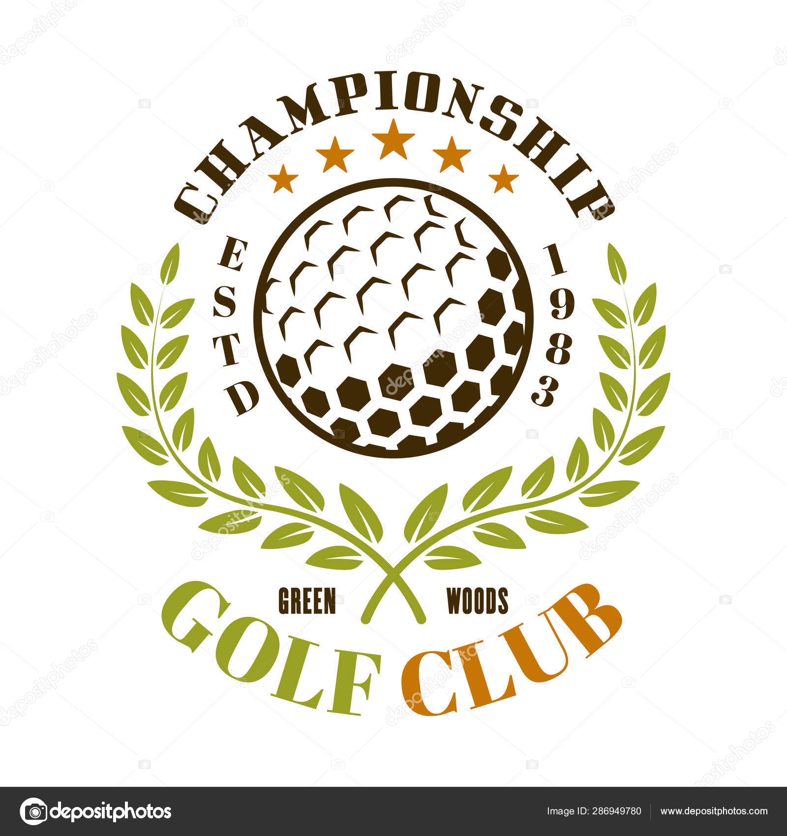 Golf club vector emblem, label, badge or logo Stock Vector by ©Flat ...