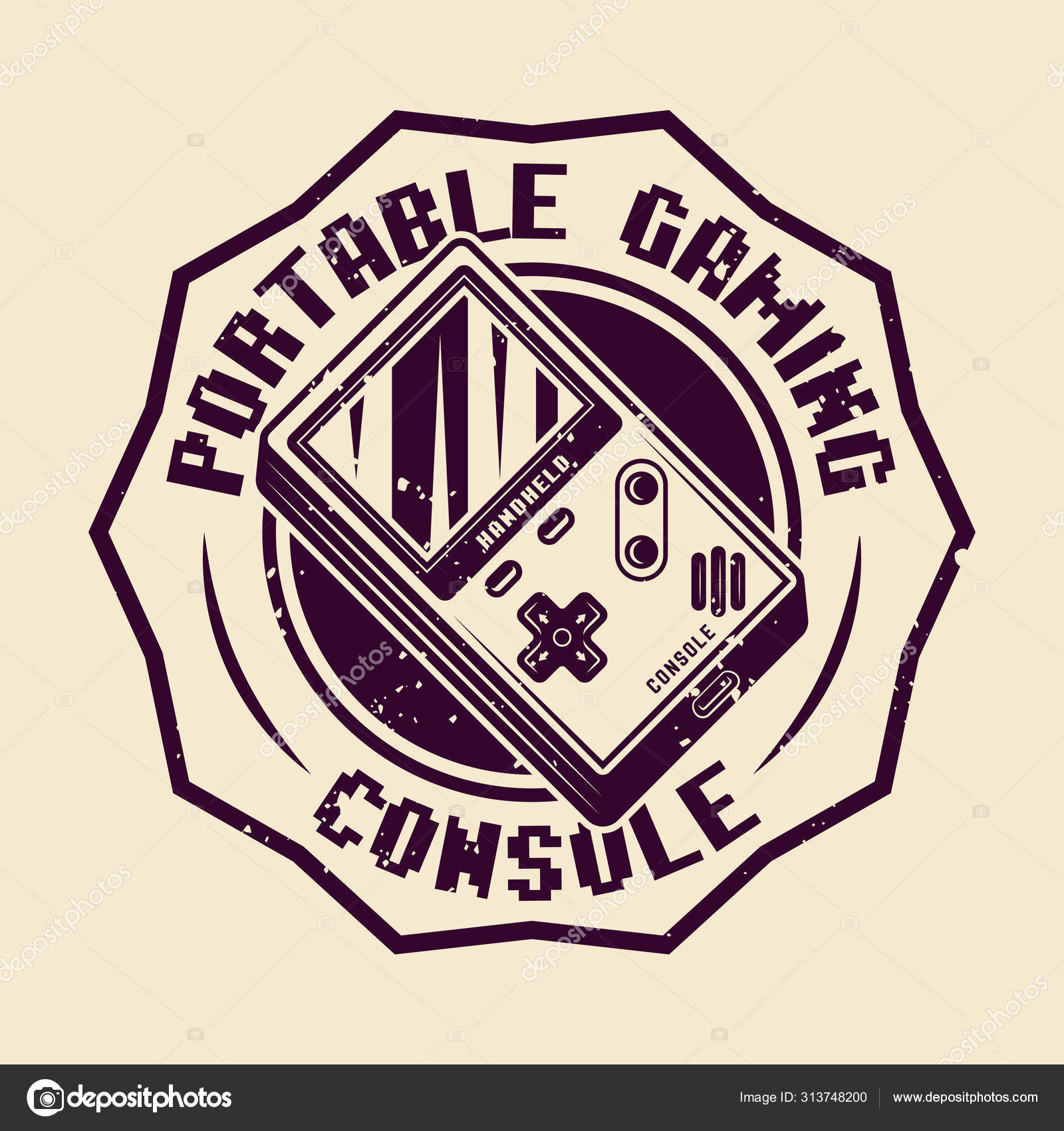 Handheld gaming console vector badge or emblem Stock Vector by ©Flat ...