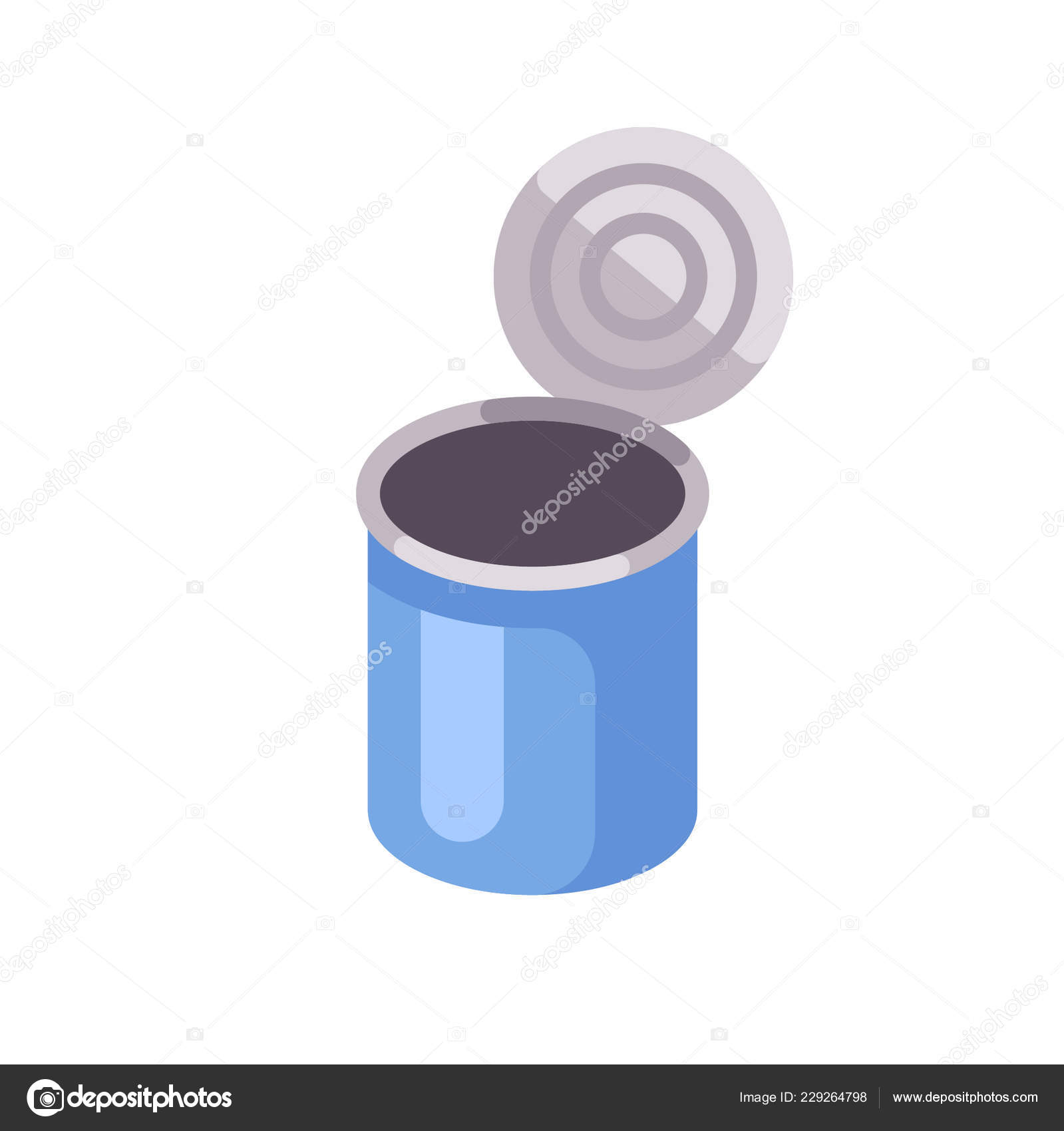 Open Blue Tin Can Flat Illustration Stock Vector Image by ©IvanDubovik ...