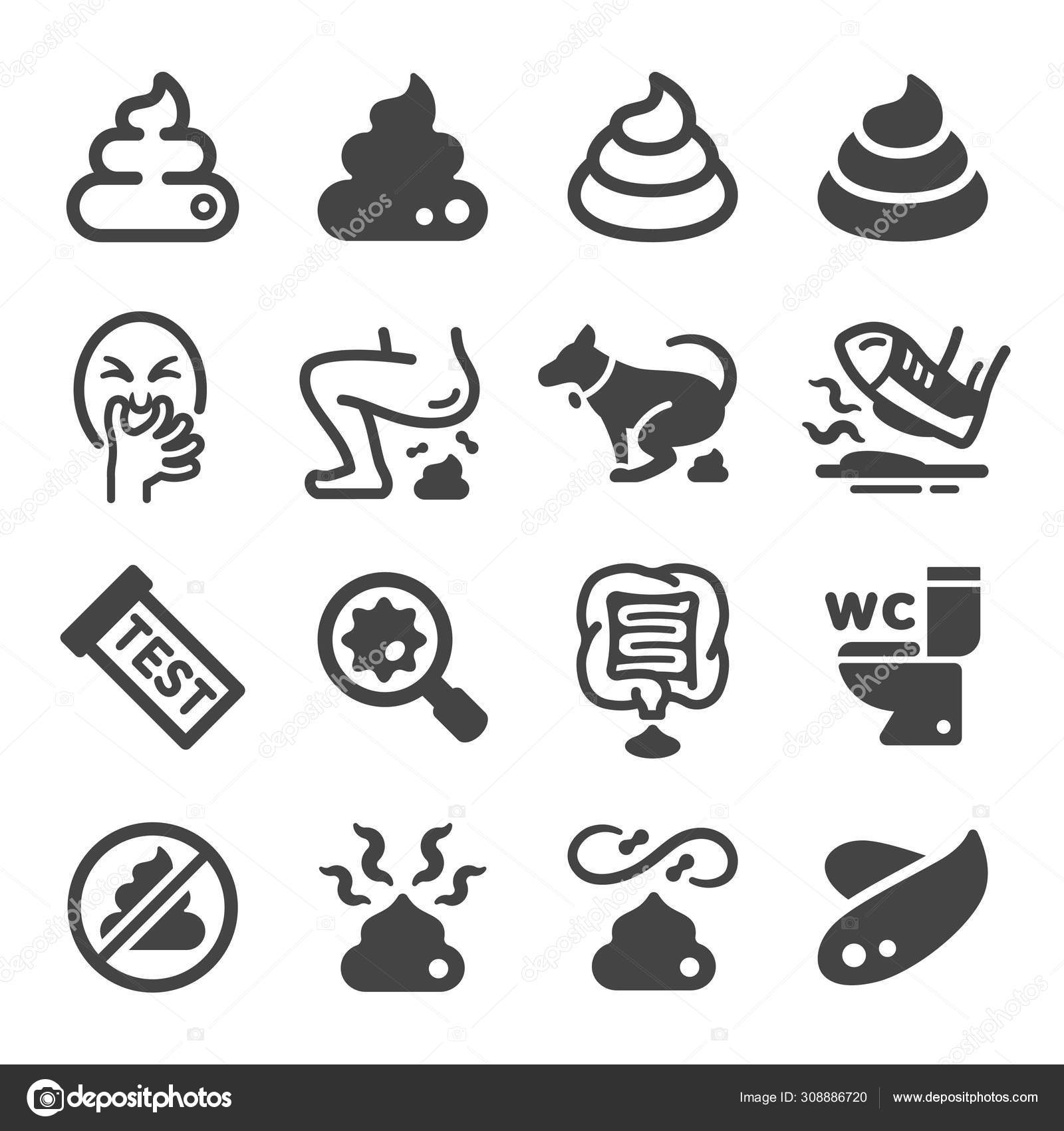 Conjunto Iconos Caca Mierda Vector Ilustración Vector de stock ...