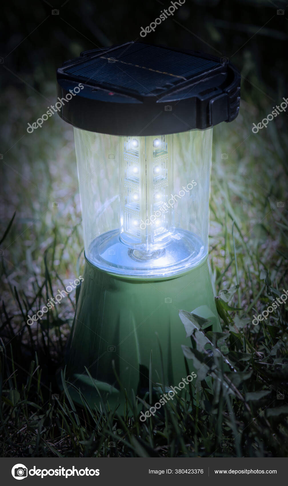 Portable Solar Flashlight Garden Shines Dark — Stock Photo ...