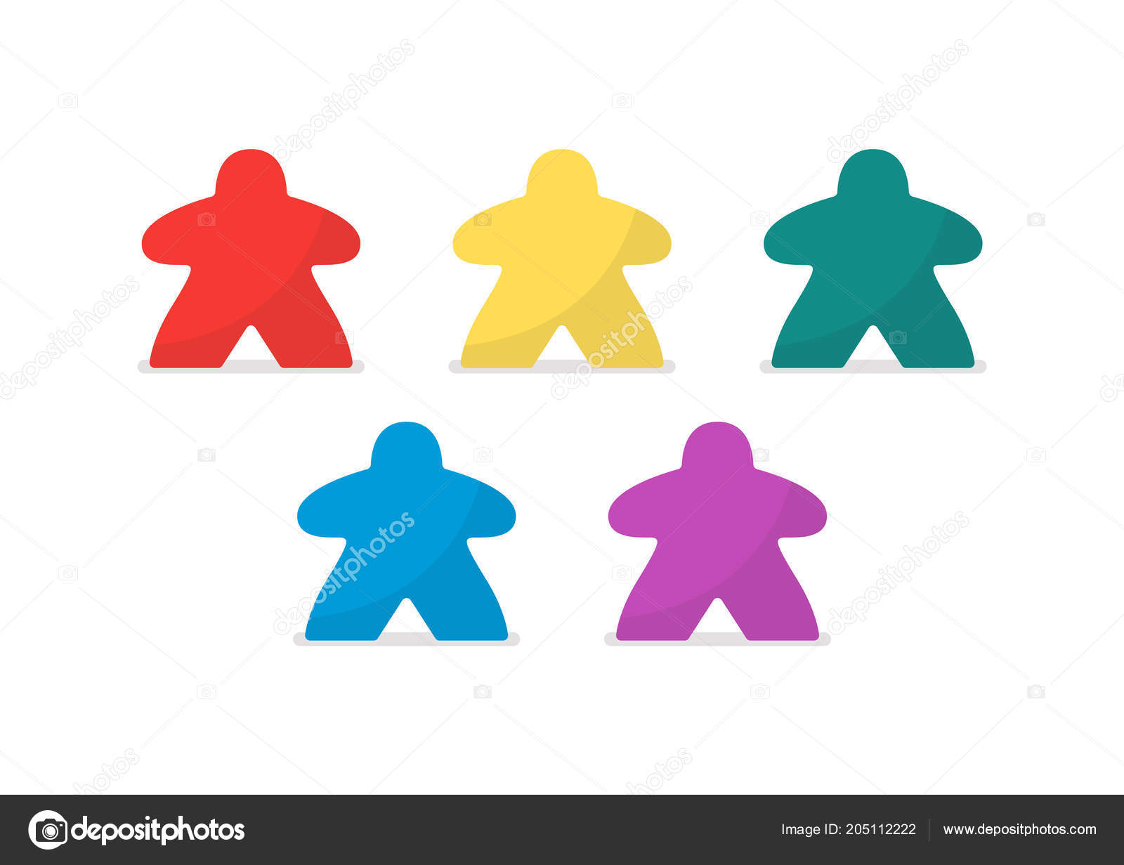 Multicolor Meeples Vector Illustration Symbol Family Board Games Stock ...