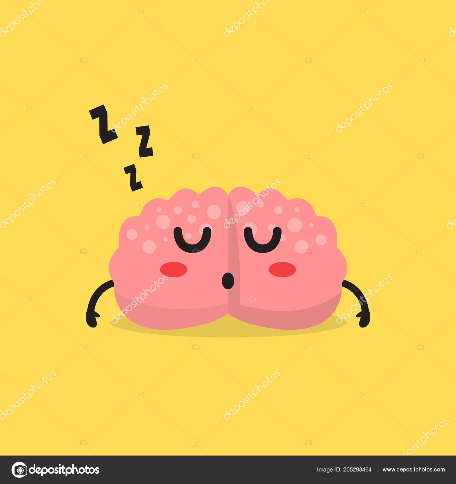 Sleepy Brain Character Funny Cartoon Emoticons Stock Vector Image by ...
