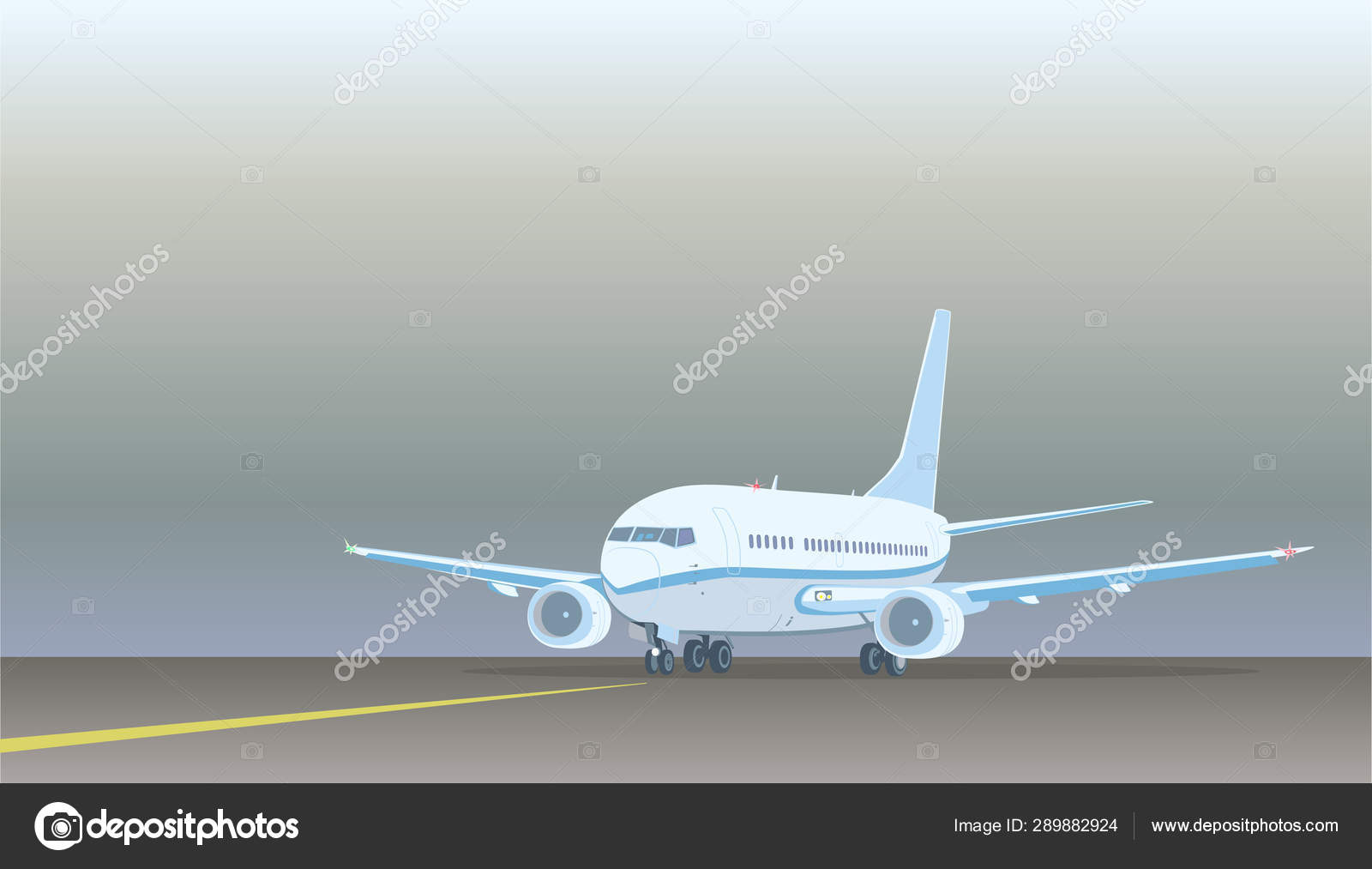 Plane Runway Side View