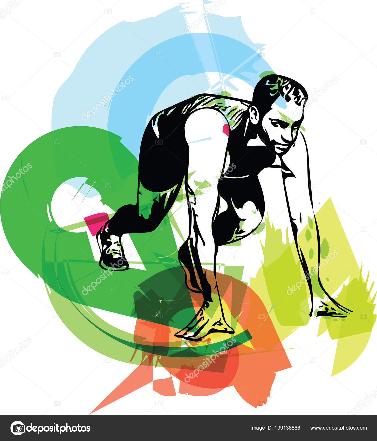 Man Ready Run Track Vector Illustration Stock Vector Image by ©aroas ...