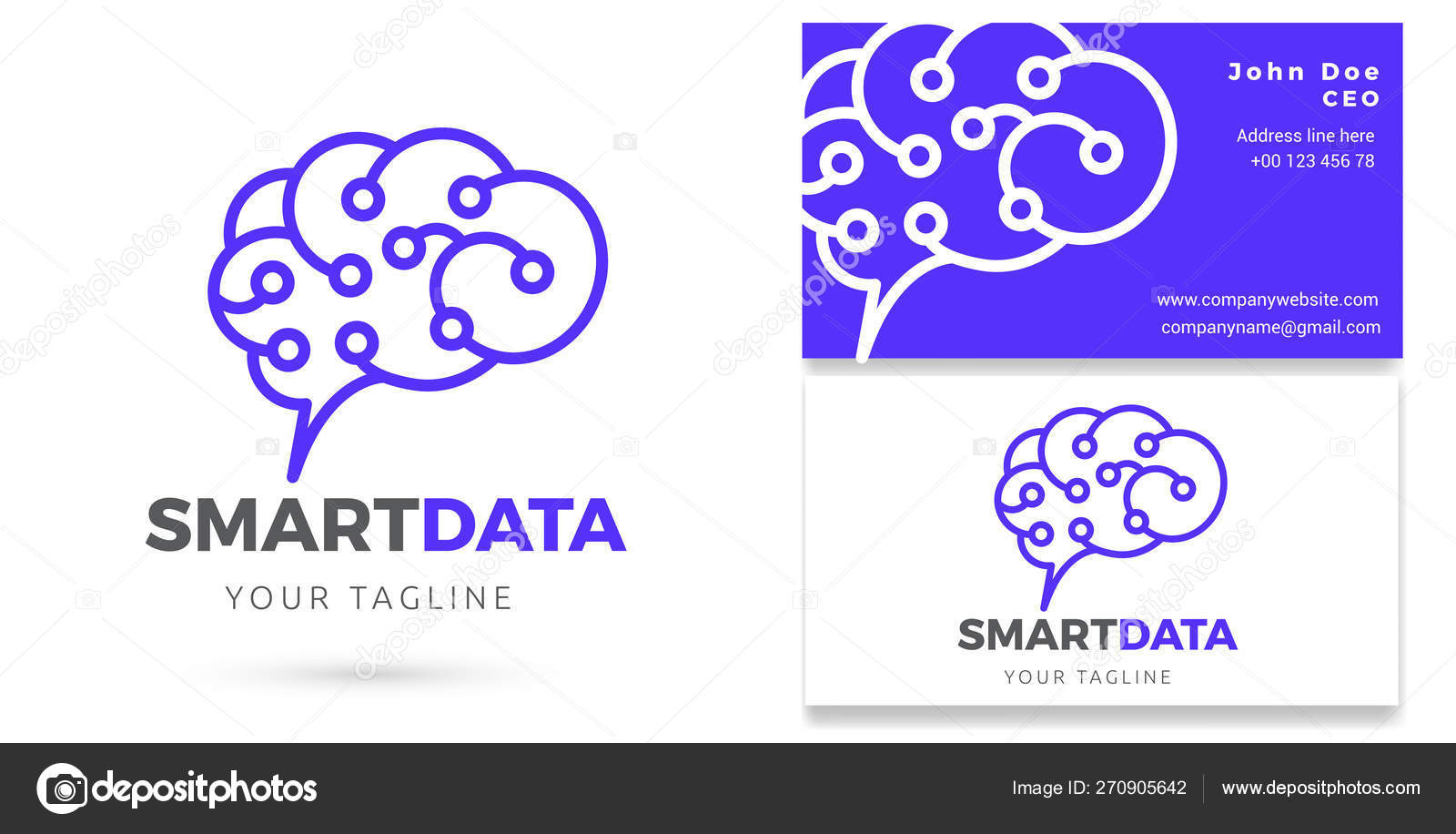 Digital Brain Data Analytics Digital Services Logo Business Card ...