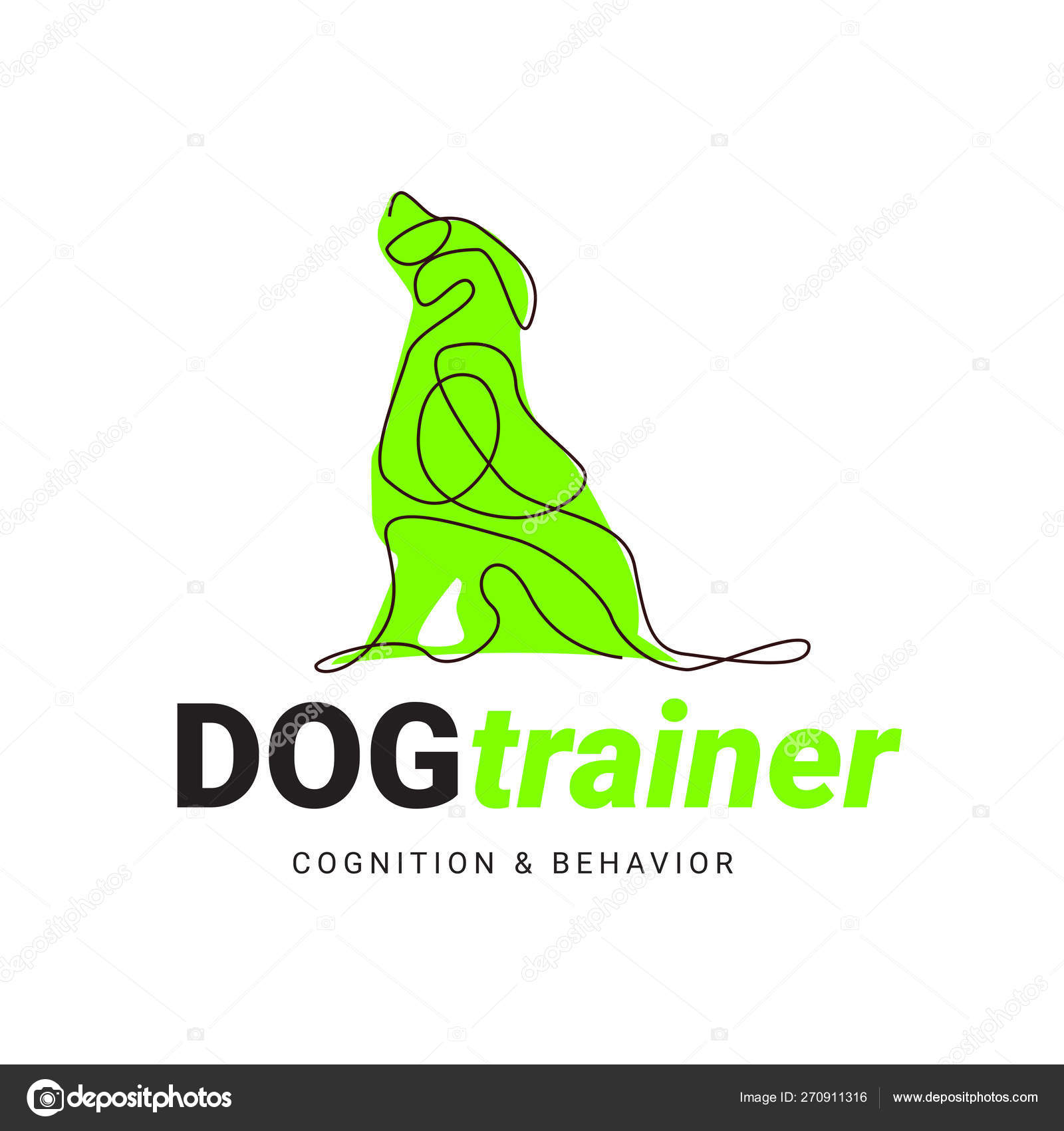Dog Training Logo Dog Psychology Behavior Icon Stock Vector by ...