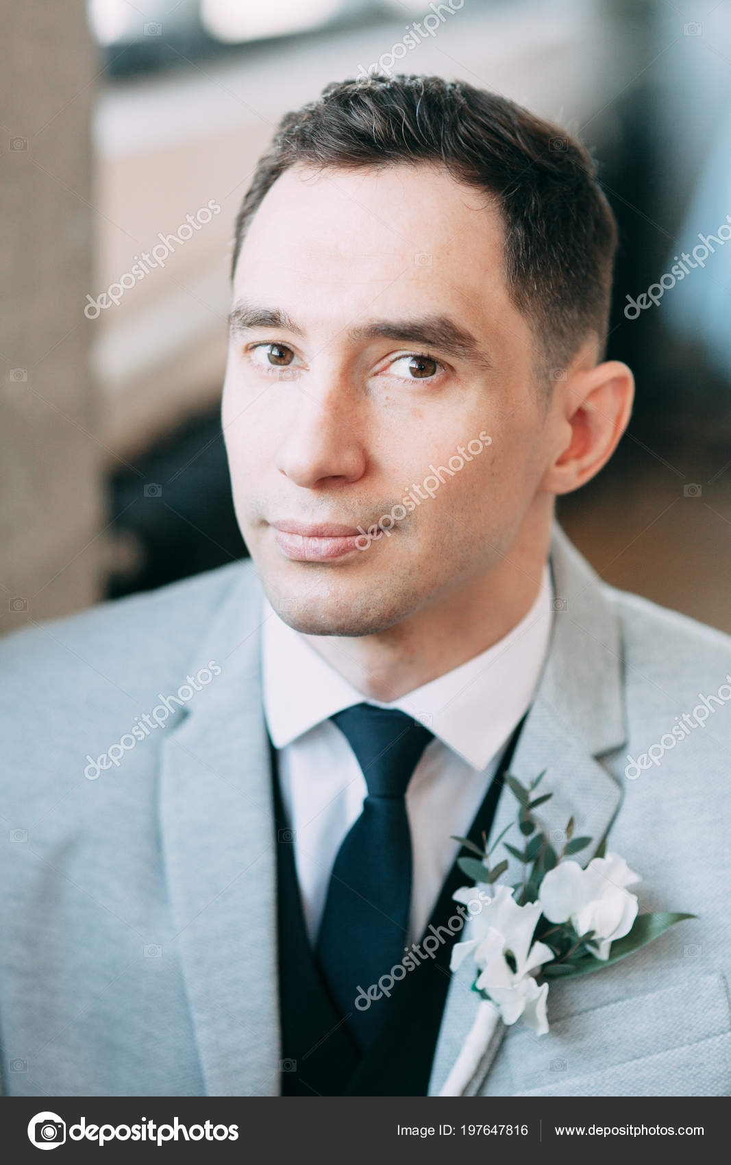 Gathering Beautiful Groom Waiting Bride Photo Shoot Interior Studio ...