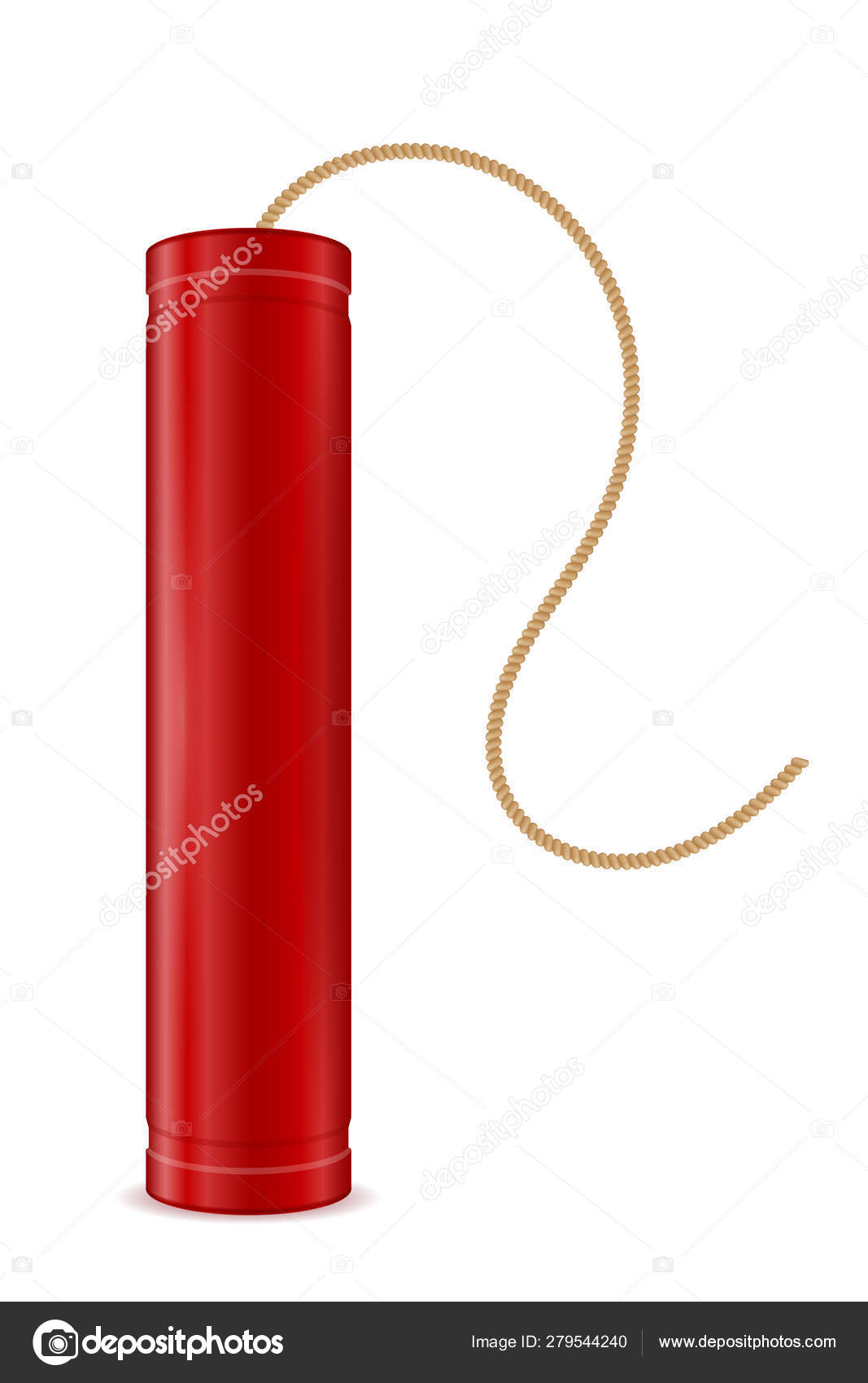 Dynamite red stick with bickford fuse stock vector illustration Stock ...