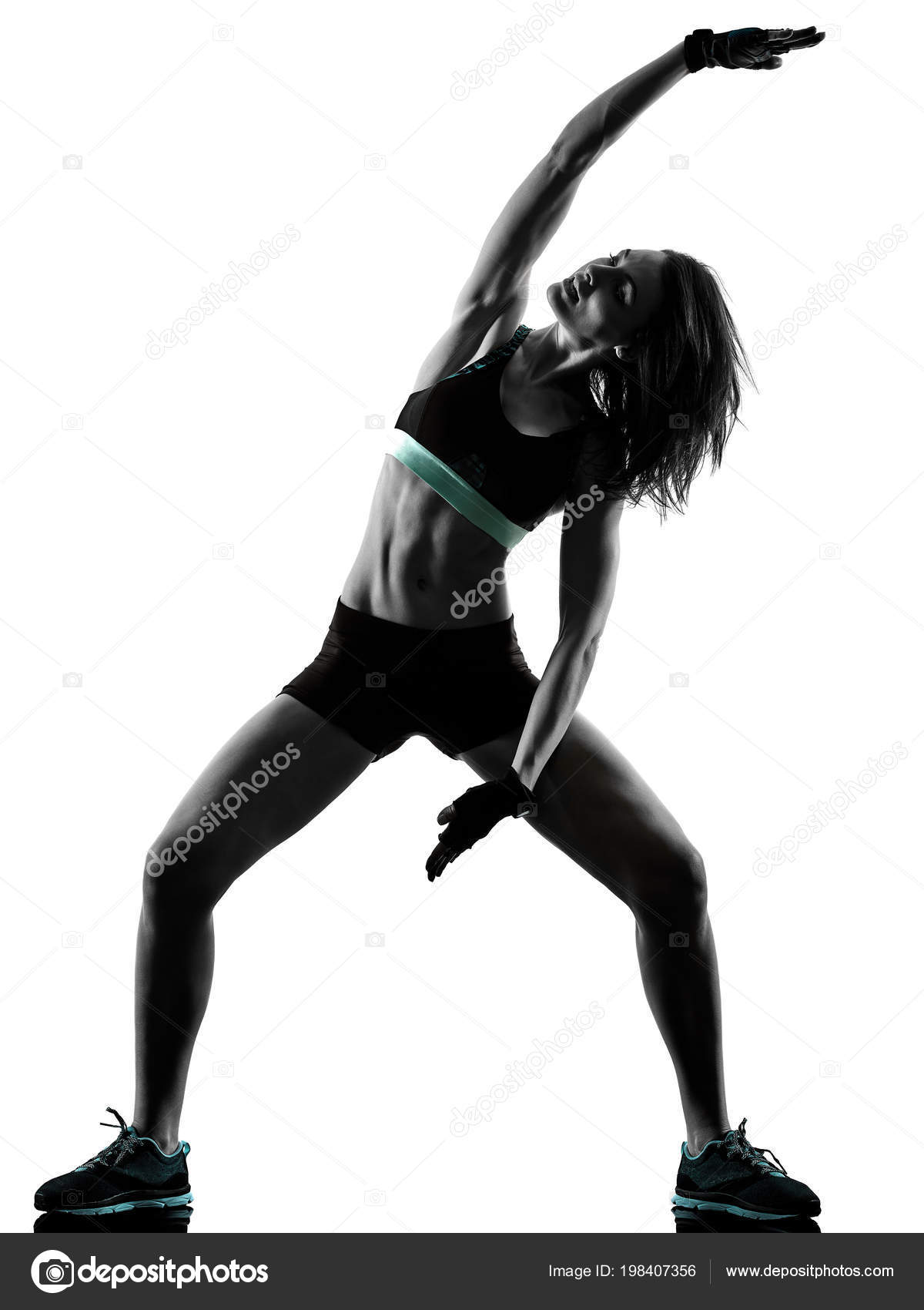 Cardio boxing cross core workout fitness exercise aerobics woman ...