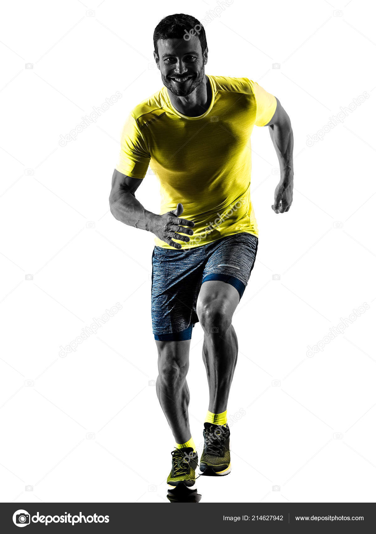 Runner Running White Background