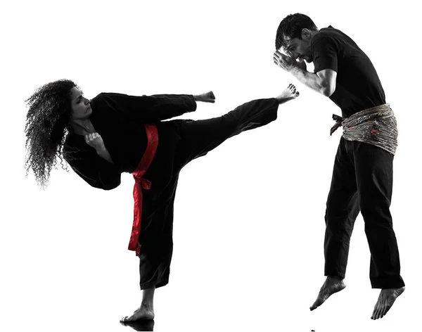 Woman Kung Fu Pencak Silat isolated — Stock Photo © STYLEPICS #217475028