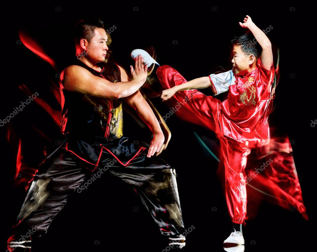 wushu chino boxeo kung fu Hung Gar luchador aislado niño 2023