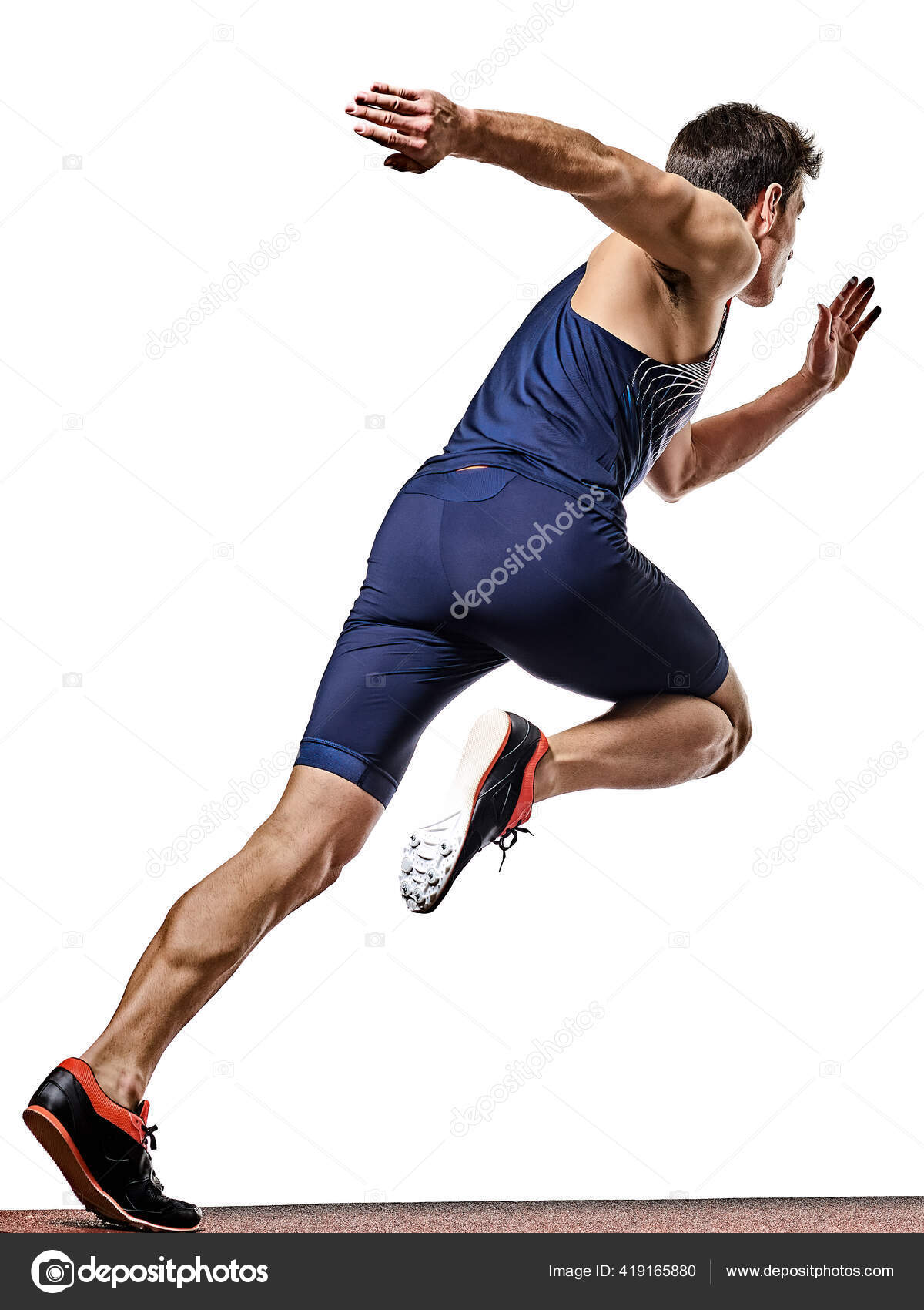 Runner Running White Background