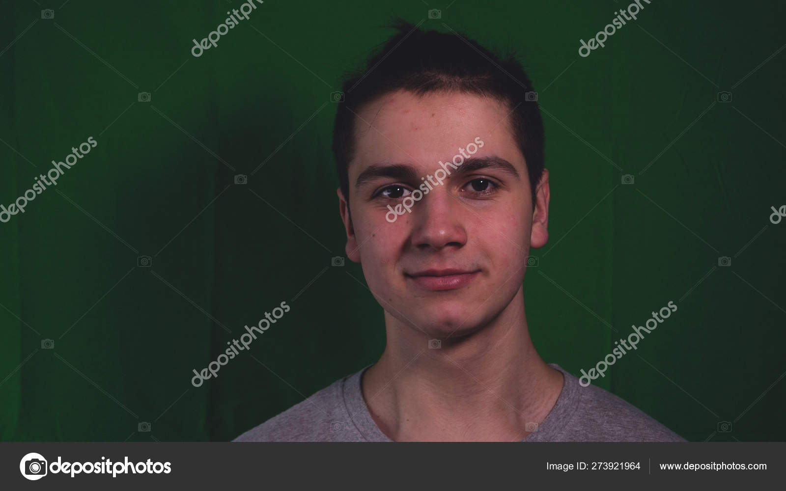 Background Chromakey Young Guy Boy Shows Different Emotions Concept ...