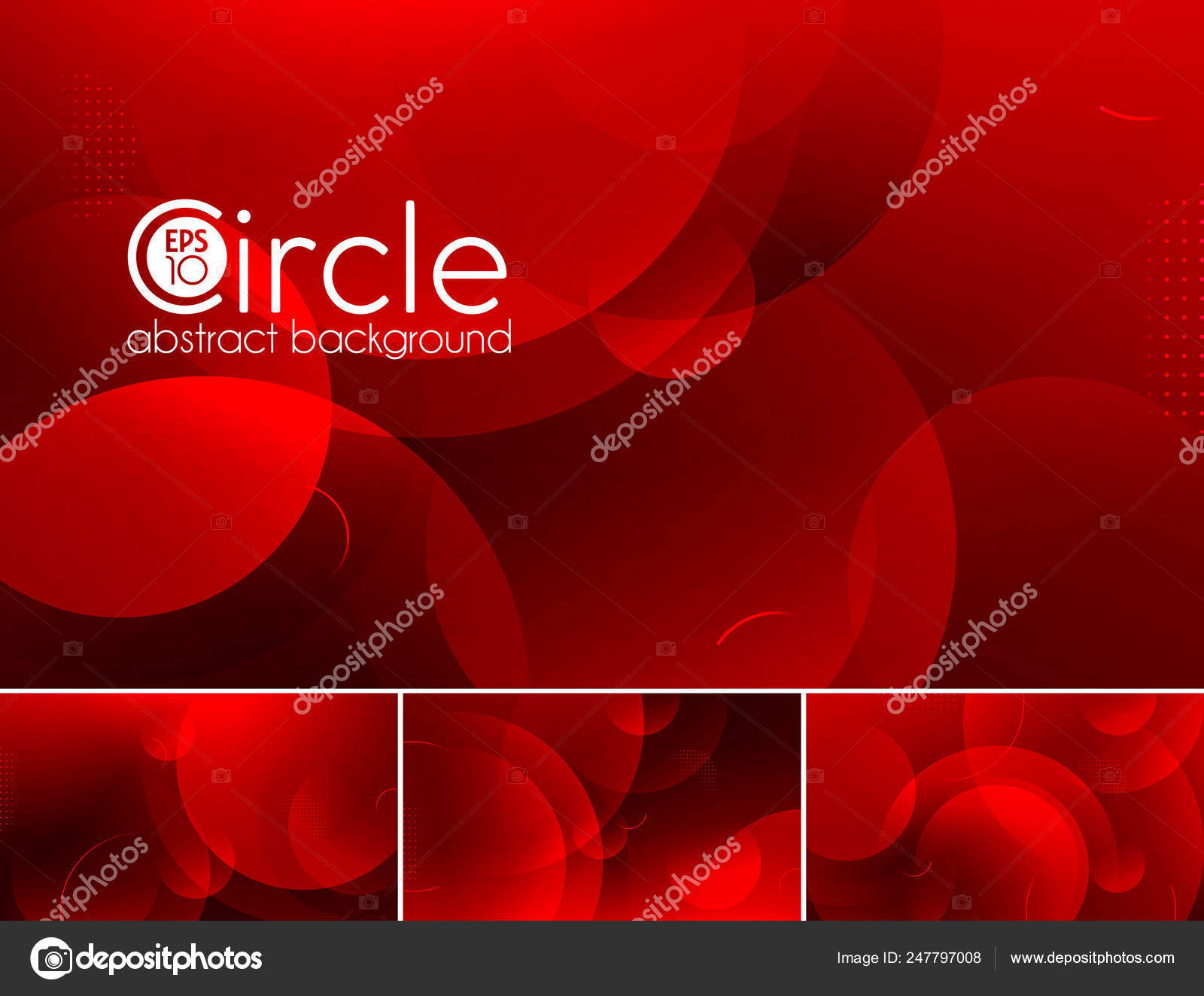 Circle abstract background - red Stock Vector by ©dewanara 247797008