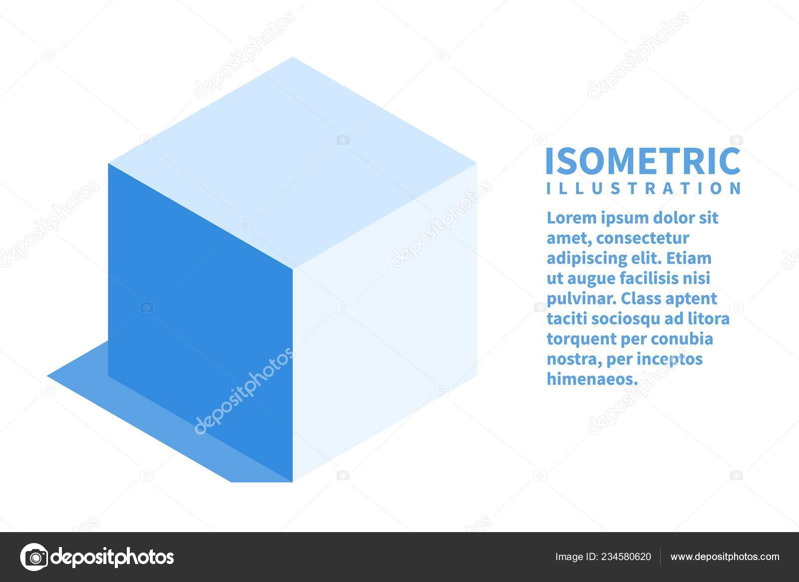 Cube icon. Isometric template for web design in flat 3D style. Vector ...