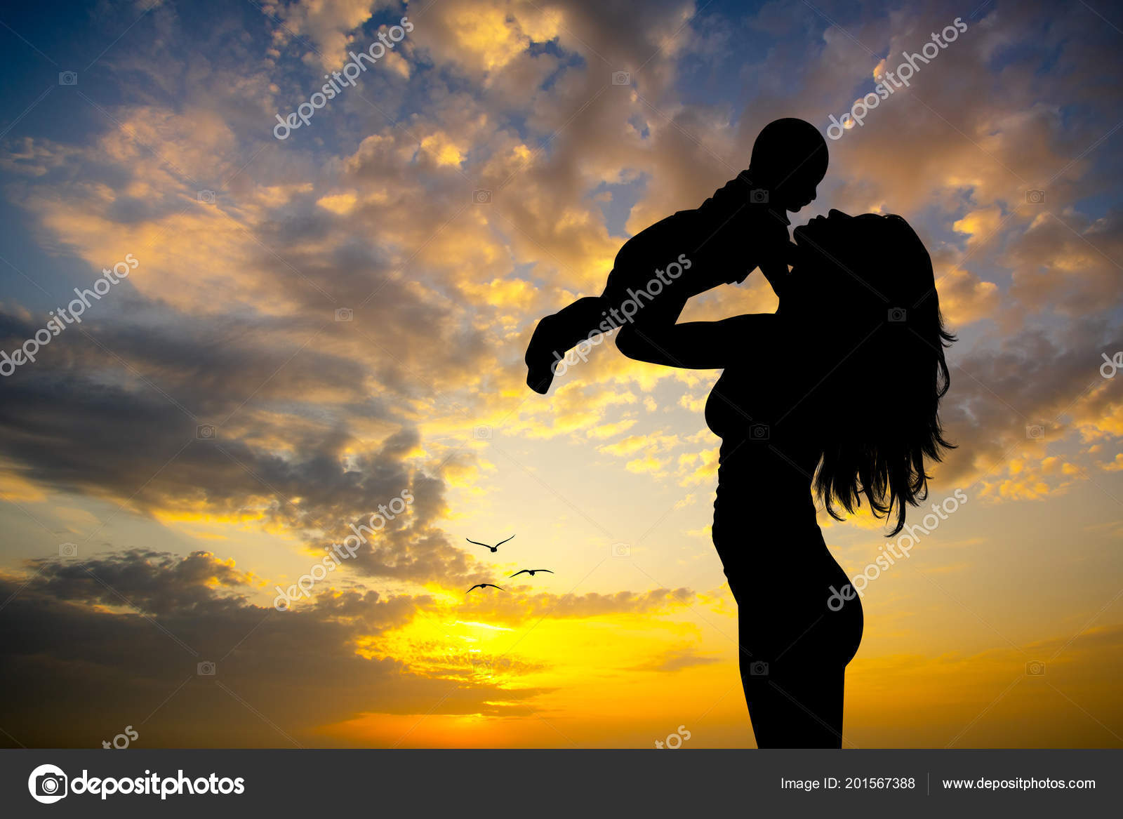 Mother Baby Sunset ⬇ Stock Photo, Image by © adrenalina #201567388