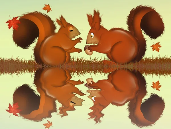 Two squirrels cartoon Stock Photos, Royalty Free Two squirrels cartoon ...