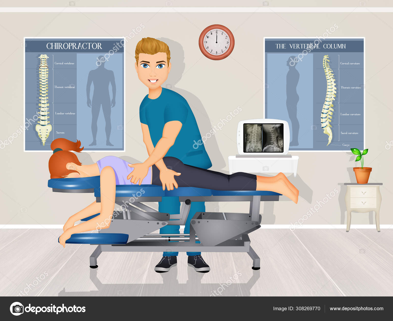 Chiropractic Adjustment Cartoon