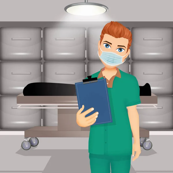 Coroner Performs Autopsy Corpse Stock Illustration by ©adrenalina ...